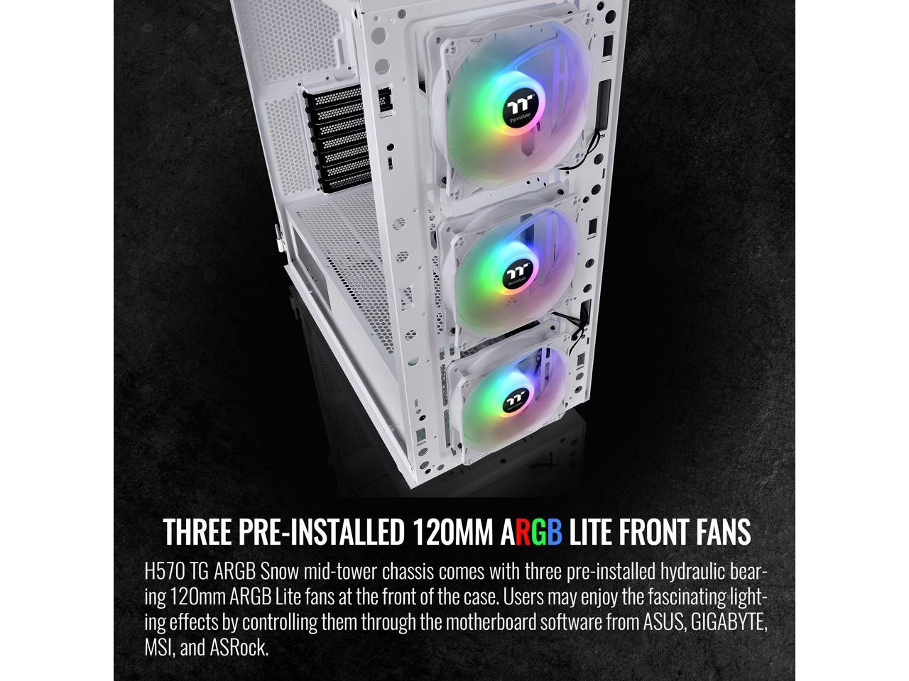 Thermaltake H570 TG Snow Edition ATX Mid Tower ARGB Tempered Glass ...