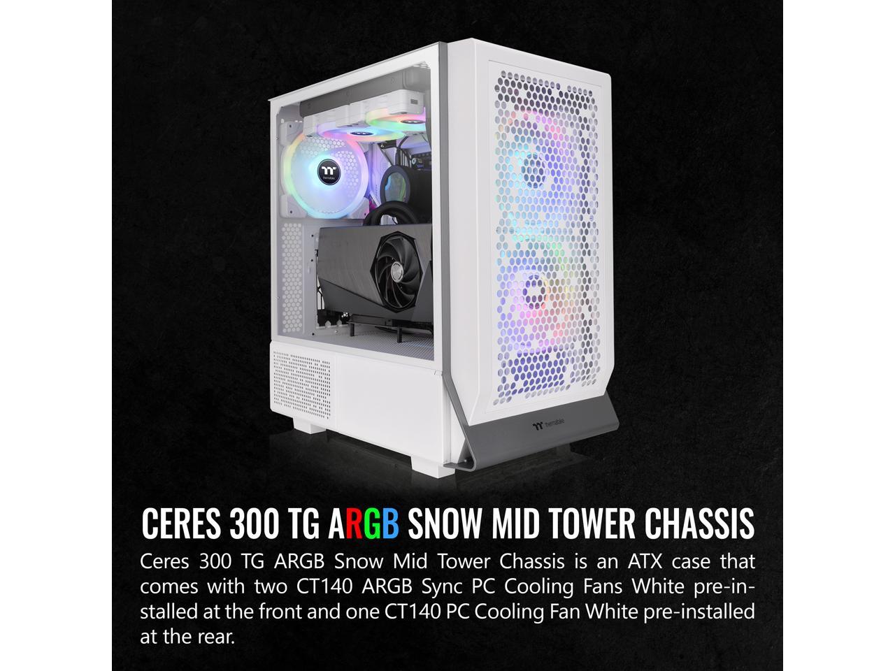 Thermaltake Ceres 300 Snow Edition Mid Tower E-ATX Computer Case With ...