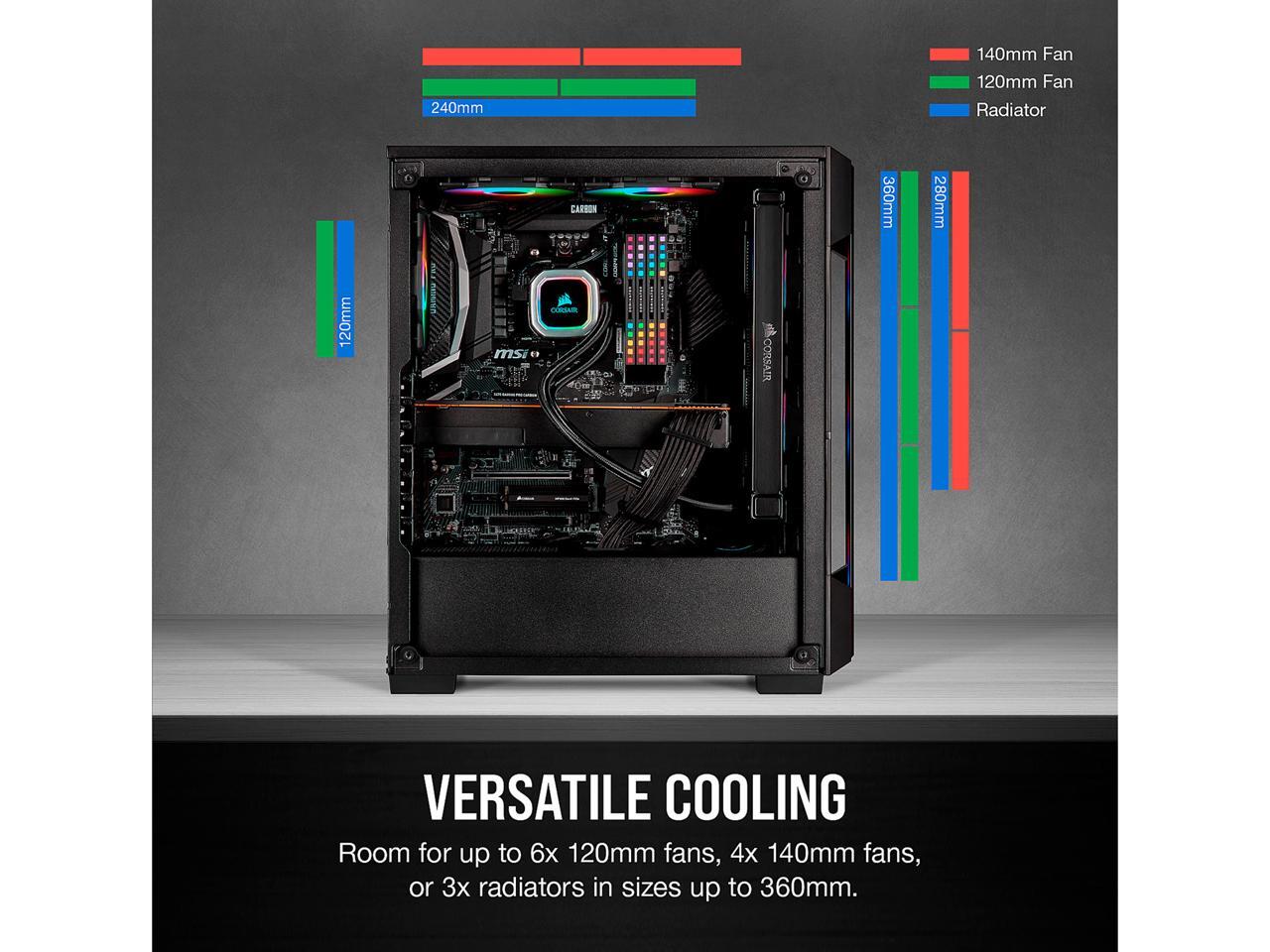 CORSAIR iCUE 220T RGB Mid-Tower Smart Case, Black - Newegg.ca