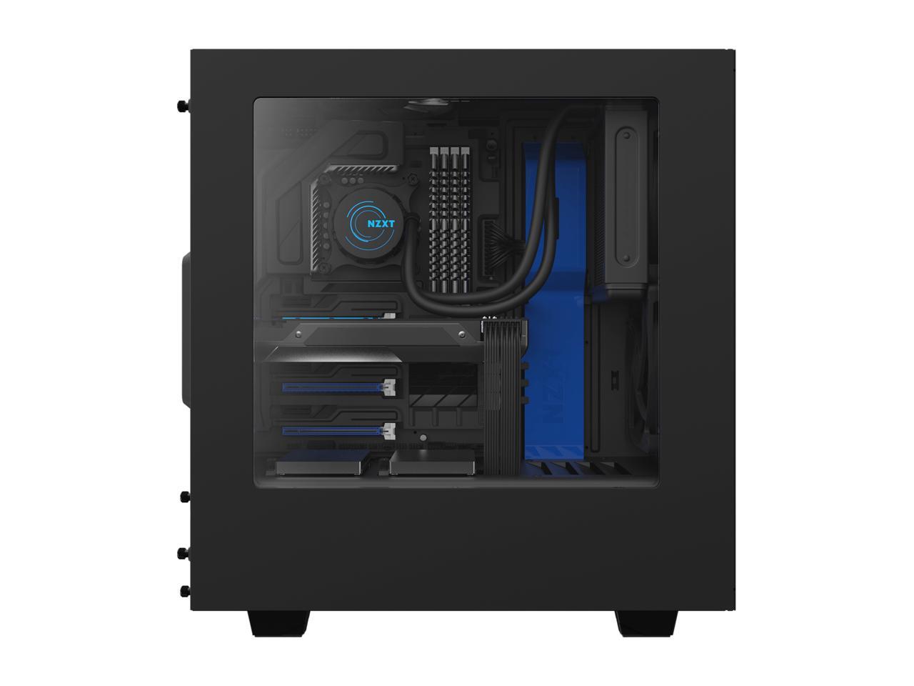 NZXT S340 Matte Black/Blue Steel ATX Mid Tower Case - Newegg.ca