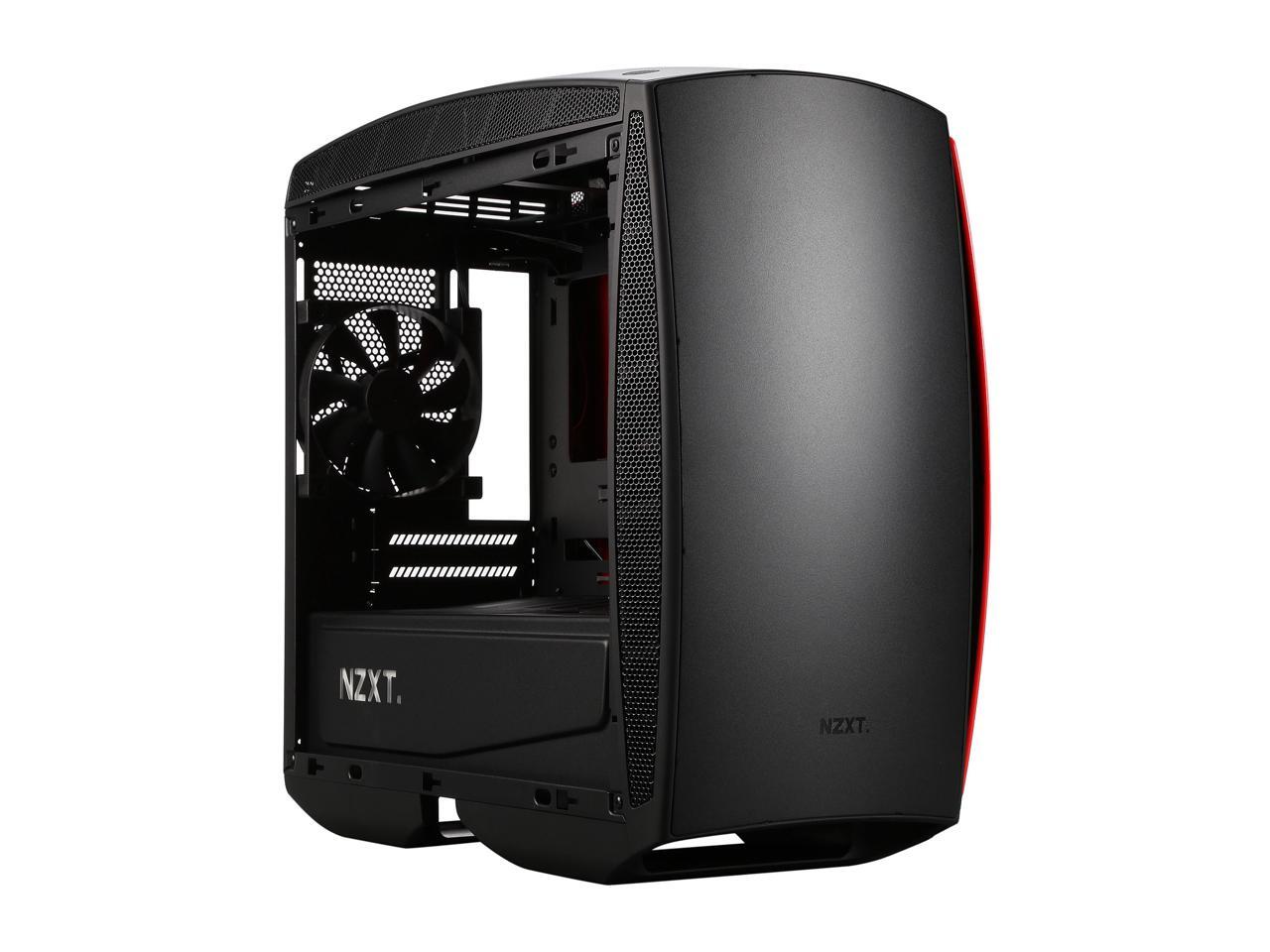 Open Box: NZXT Manta, Matte Black/Red, All Steel, Mini-ITX Computer ...