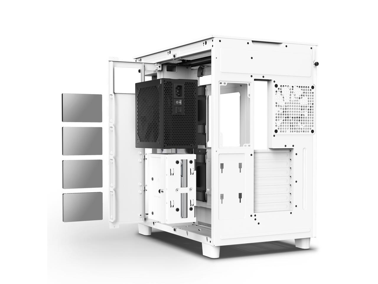 NZXT H9 Flow - All White - CM-H91FW-01 - Dual-Chamber Mid-Tower Airflow ...