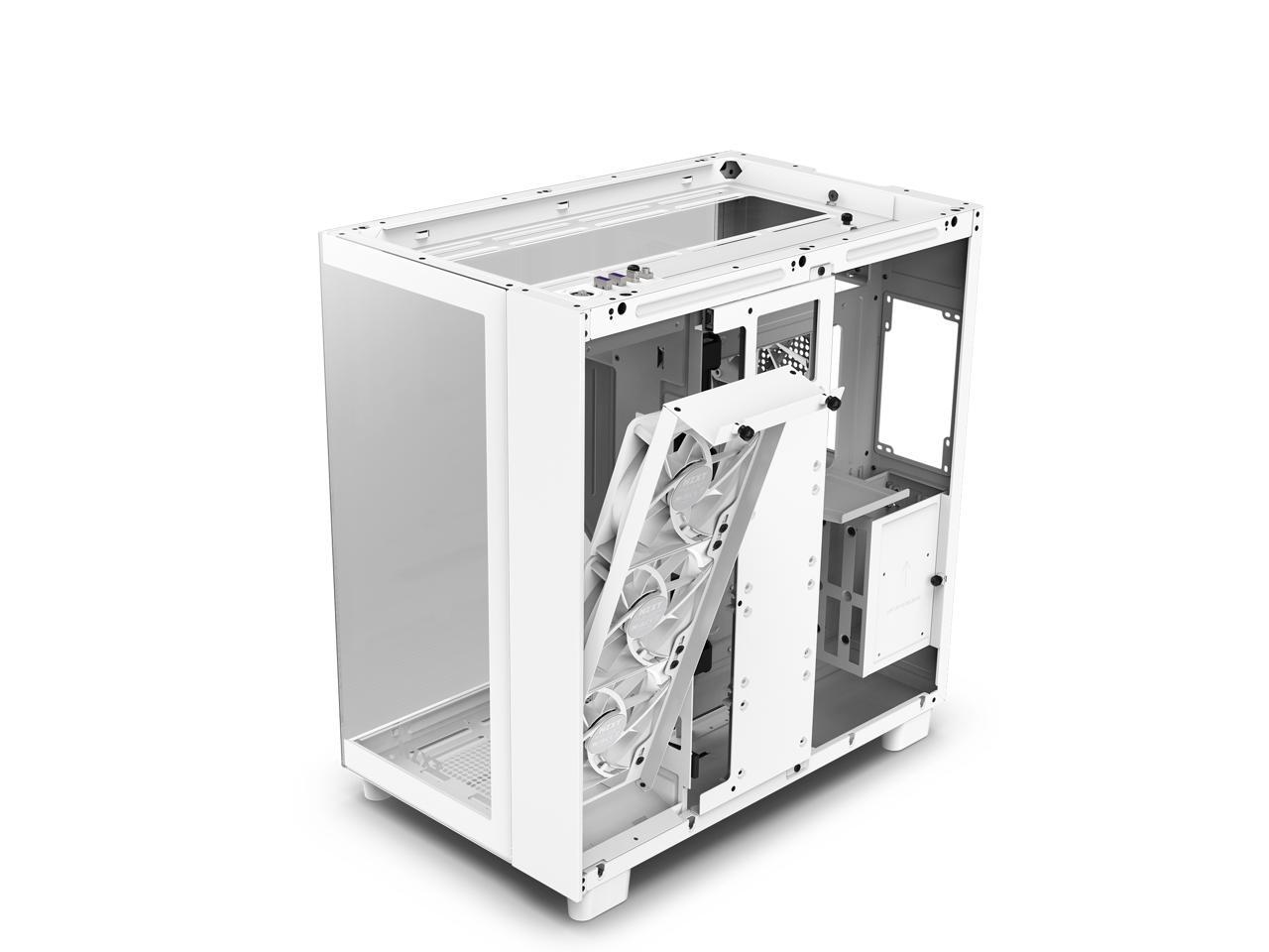 NZXT H9 Flow - All White - CM-H91FW-01 - Dual-Chamber Mid-Tower Airflow ...