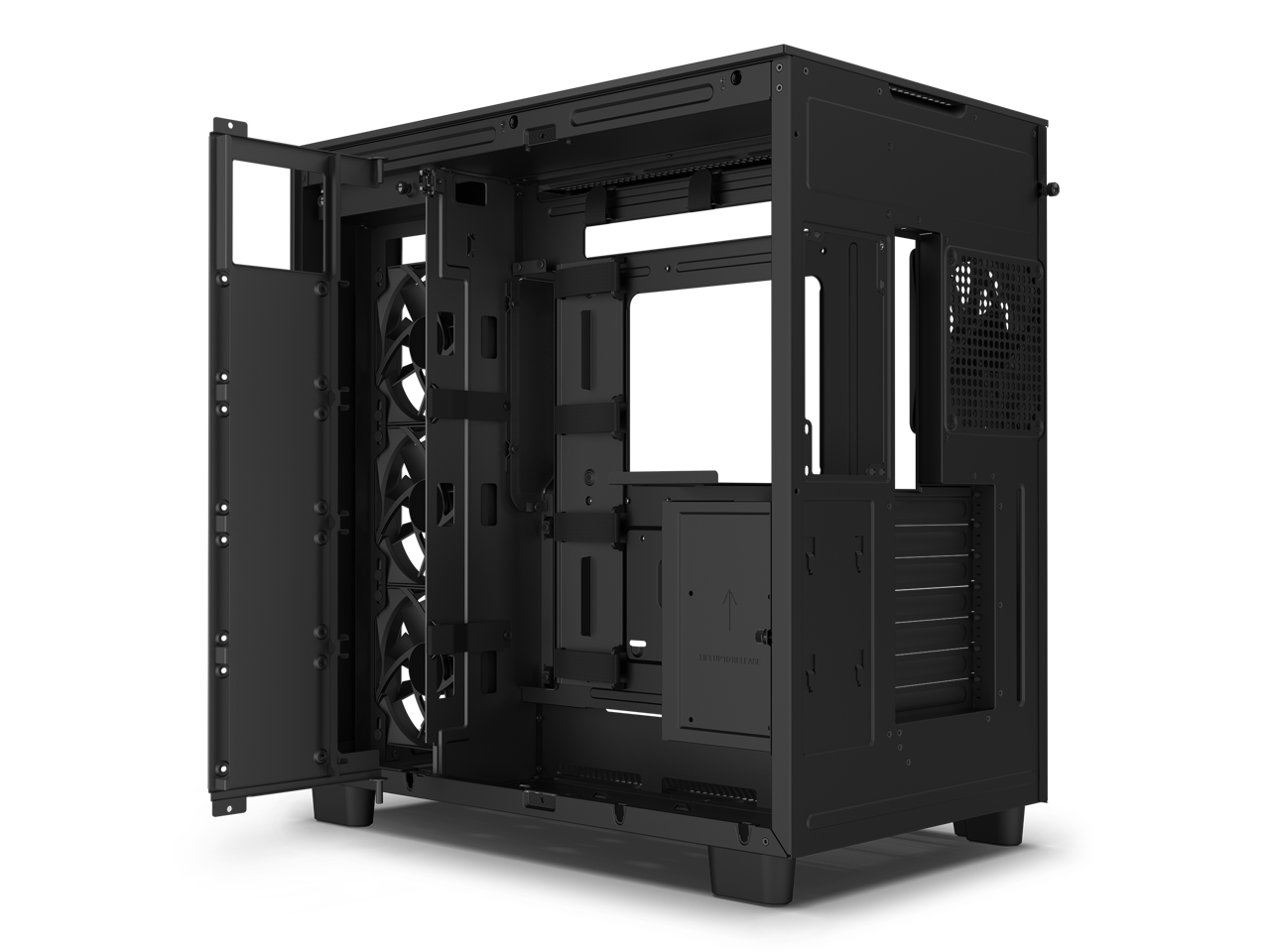 NZXT H9 Flow - All Black - CM-H91FB-01 - Dual-Chamber Mid-Tower Airflow ...