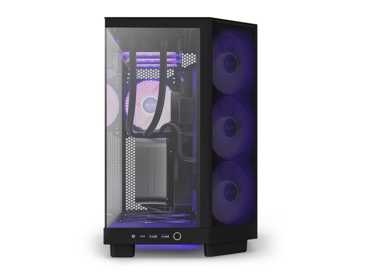 NZXT H6 FLOW RGB Compact Dual-Chamber Mid-Tower Airflow Case, Black, CC ...