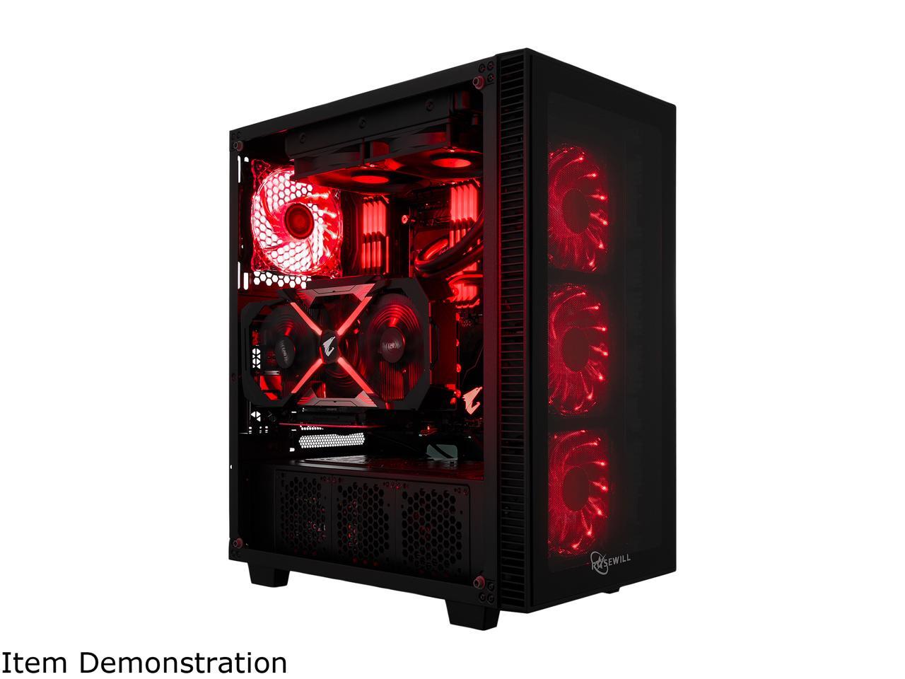 Rosewill CULLINAN MX-RED ATX Mid Tower Gaming PC Computer Case with Red ...