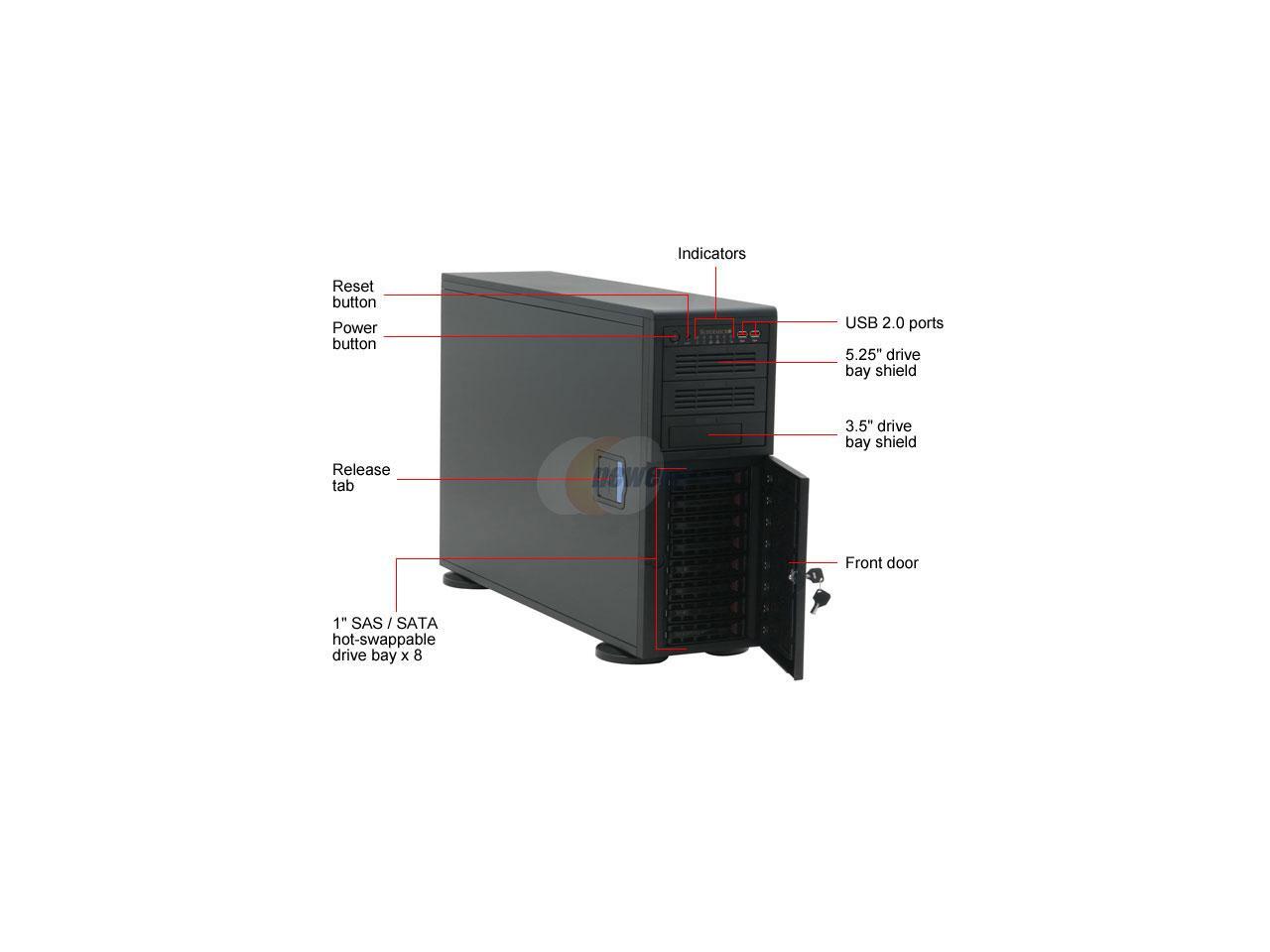 SUPERMICRO CSE-743T-R760B Black 4U Server Case - Newegg.com