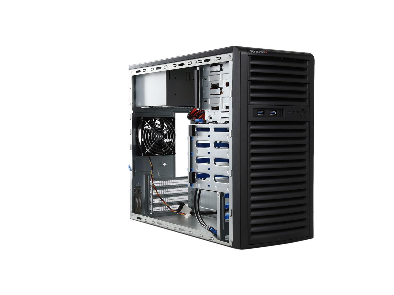 SUPERMICRO CSE-731i-403B Black Mini-Tower Server Chassis - Newegg.com