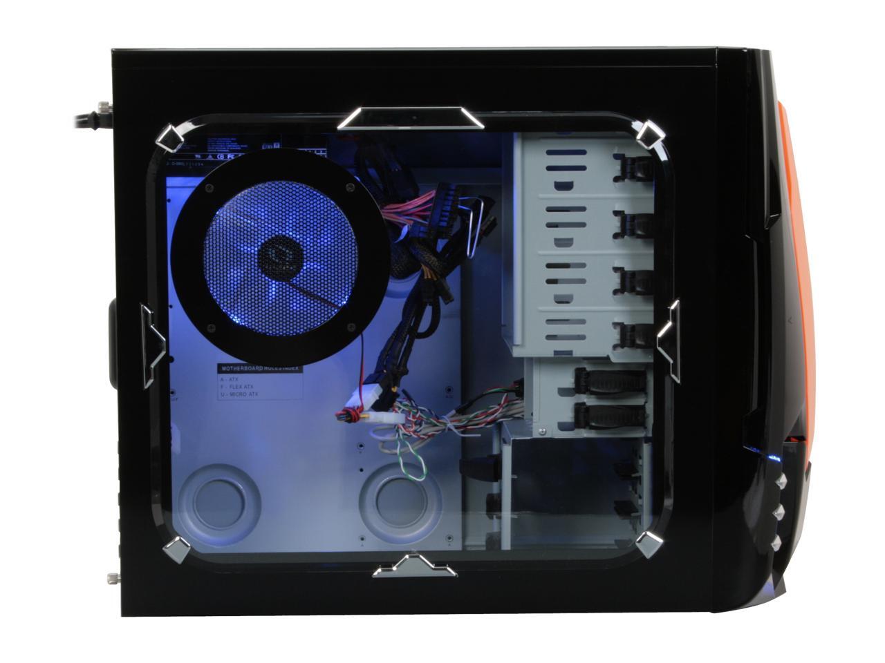 RAIDMAX SAGITTA 2 ATX-928WO530P Black / Orange 0.7mm SECC Steel ATX Mid Tower Removable MB ...