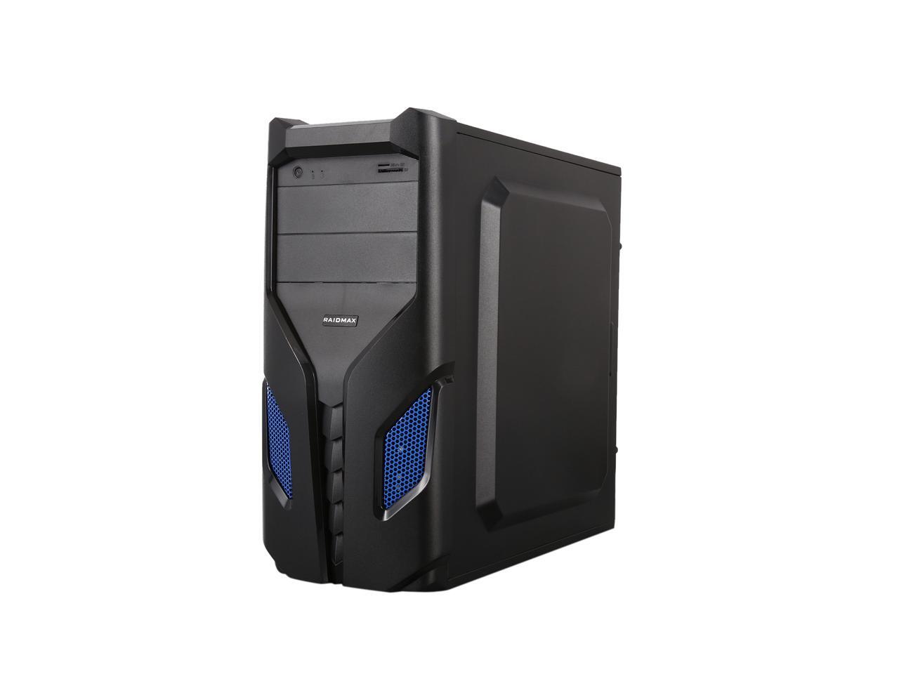 RAIDMAX EXO ATX-108BUP Black / Blue Computer Case with Pre-installed ...