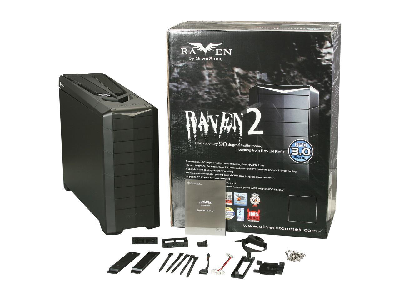 SilverStone RAVEN RV02B-EW-USB3.0 Matte black reinforced plastic outer ...