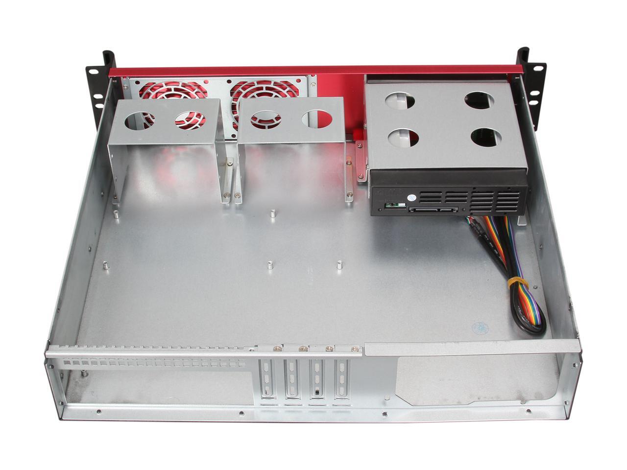 iStarUSA D213MATX-DE1RD-RD 2U Rackmount Compact Trayless Server Case ...