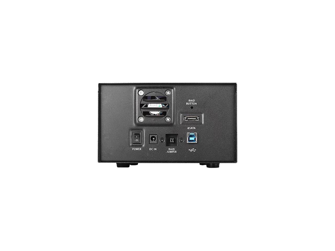 2-bay eSATA/USB3 RAID Tower Configurable RAID Storage Enclosure System ...