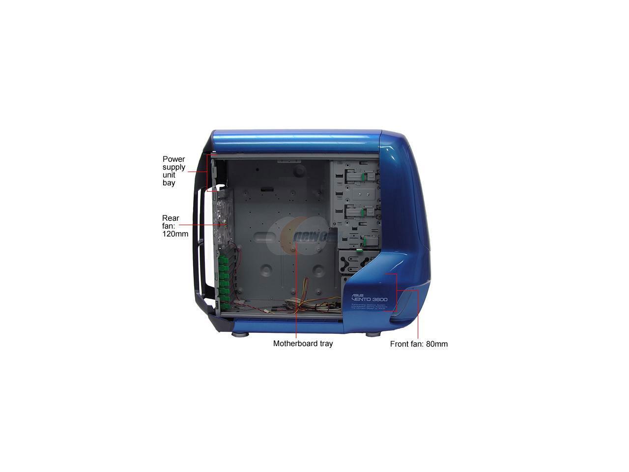 ASUS VENTO 3600 Blue Computer Case - Newegg.com