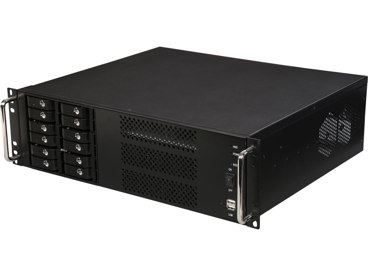 Athena Power RM-3UC338BP31225 3U Rackmount Micro-ATX Server Case w/ a ...