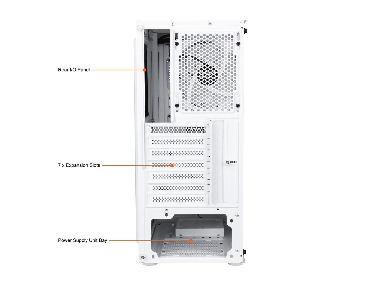 SAMA SAMA-Z4 White Steel / Tempered Glass ATX Mid Tower Computer Case w ...