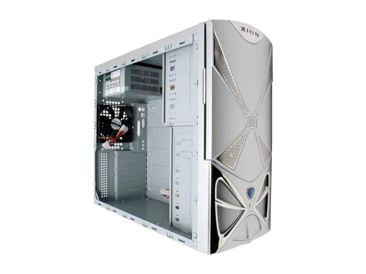 XION II XON-102 Silver Steel ATX Mid Tower Computer Case 450W Power ...