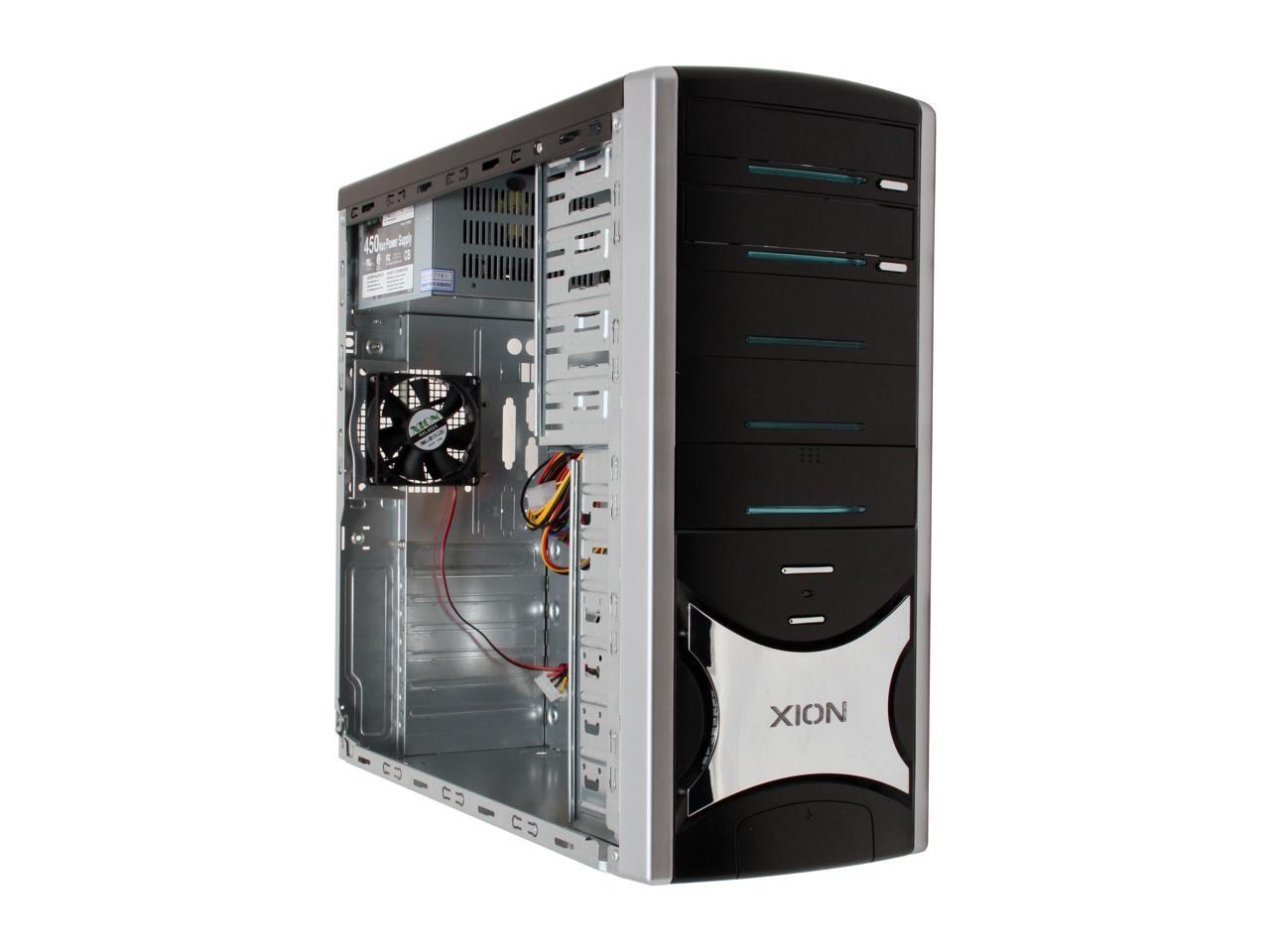 XION Solaris XON-401 Black with Green LED Light Steel ATX Mid Tower ...