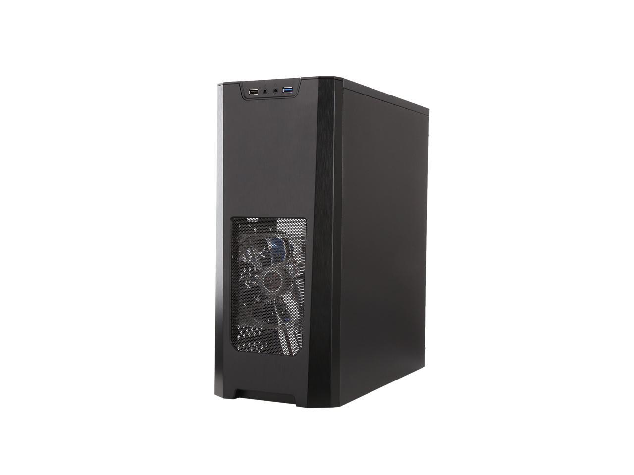 XION Gaming Series XON-350_BK Black with Blue LED Light Computer Case ...