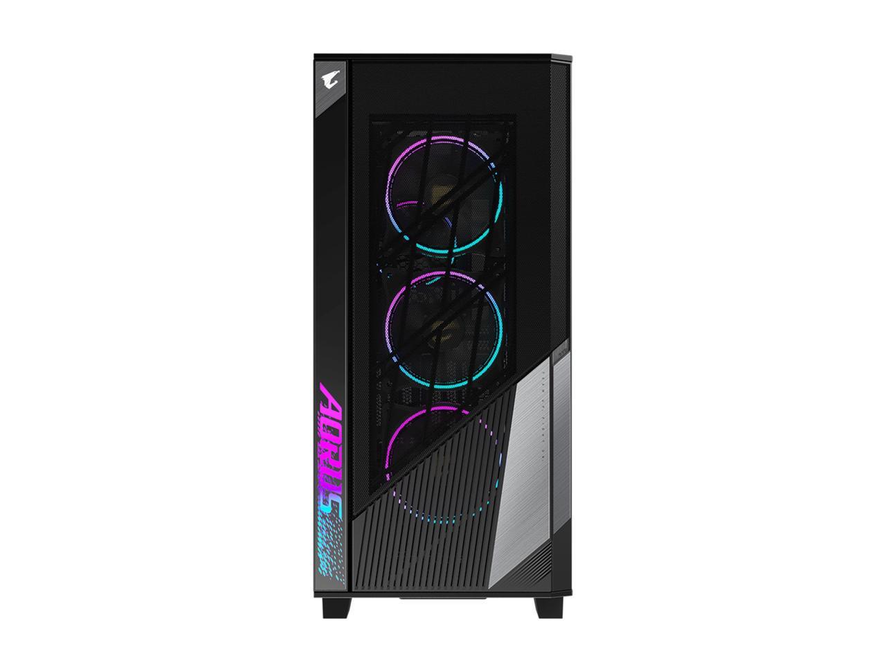 GIGABYTE AORUS C500 GLASS - Black Mid Tower PC Gaming Case, Tempered ...