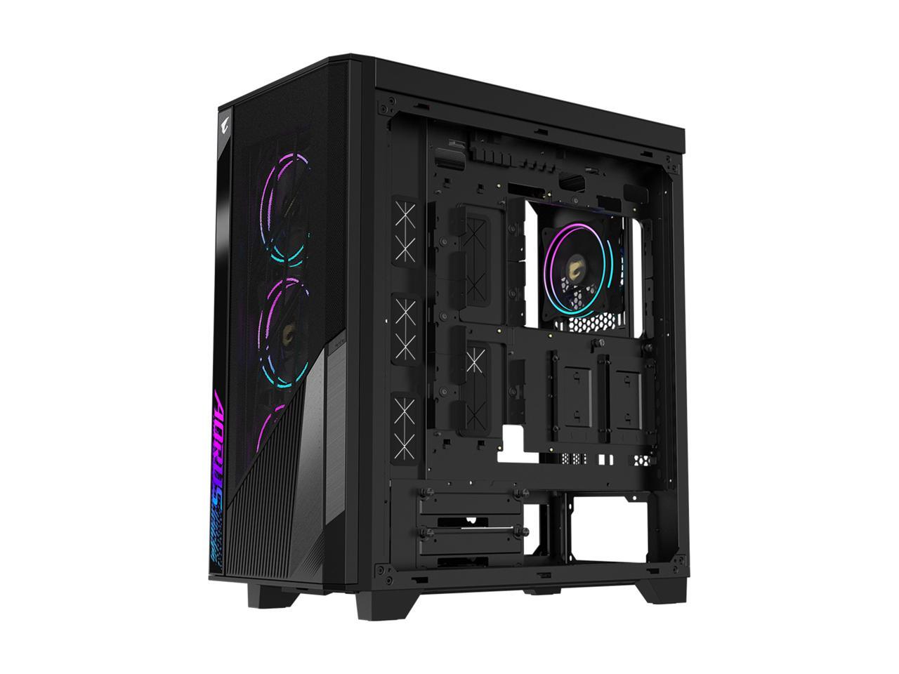 GIGABYTE AORUS C500 GLASS - Black Mid Tower PC Gaming Case, Tempered ...