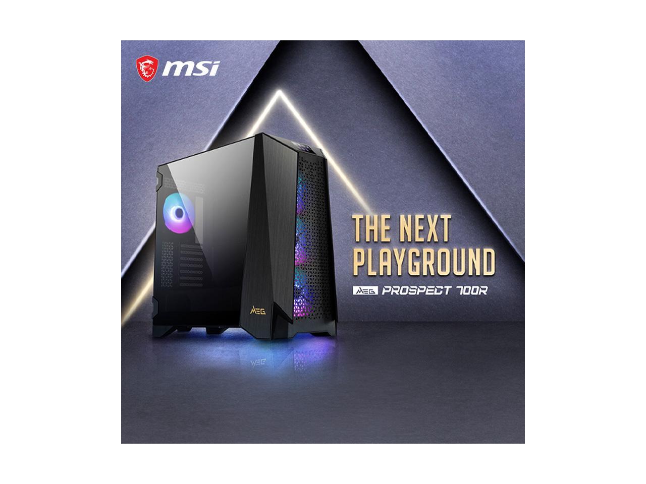 MSI MEG PROSPECT 700R Black Cases - 4 ARGB Fans - 4.3" Touch Panel ...