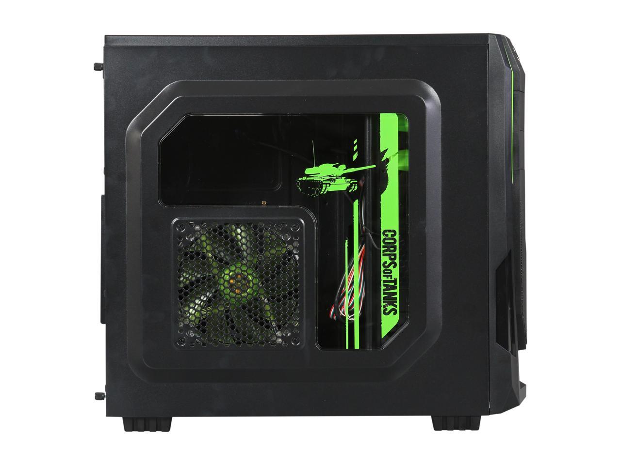 DIYPC Ranger-R8-G Black / Green Computer Case - Newegg.com