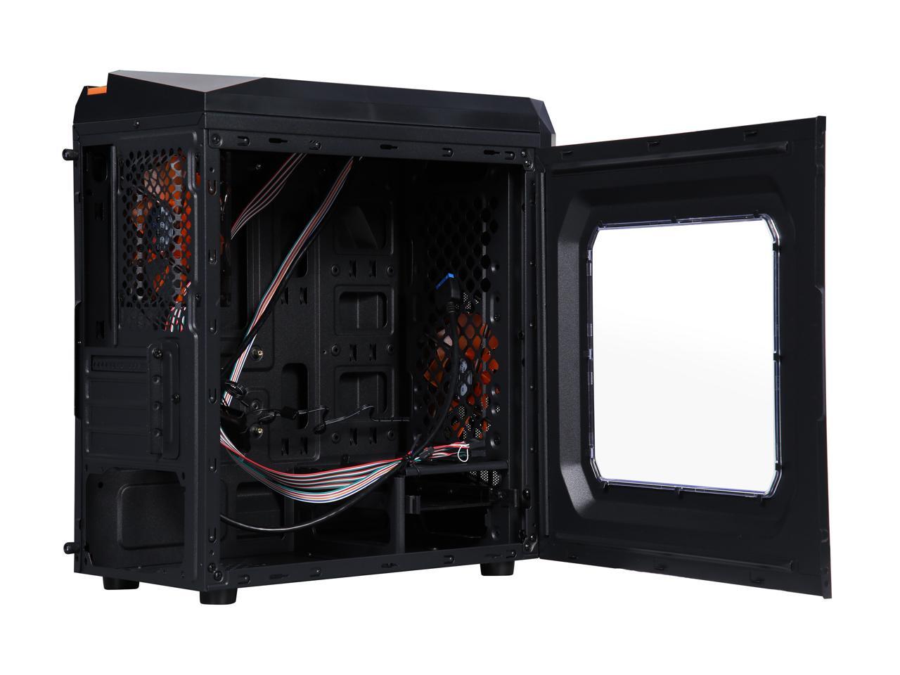 DIYPC Black/Orange Micro-ATX Gaming Computer Case - Newegg.ca