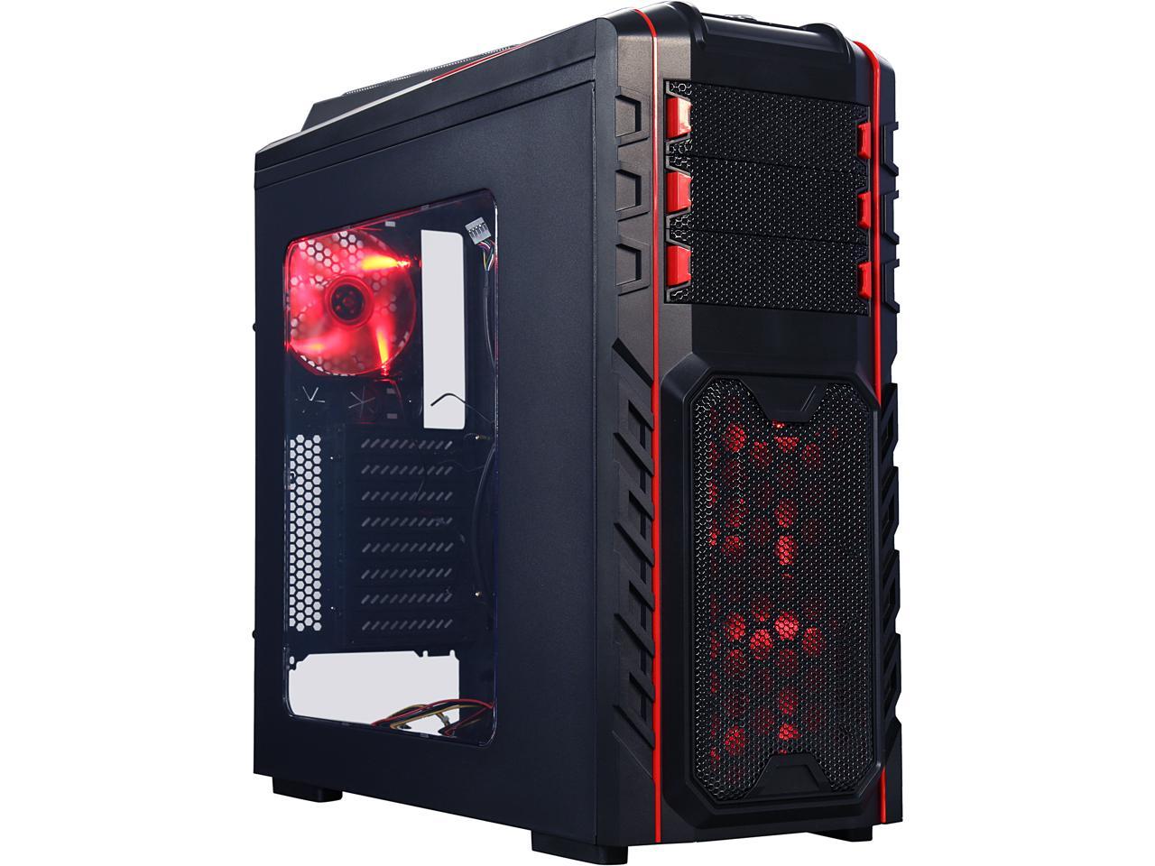 DIYPC Skyline-06-WR Gaming Computer Case, Black/Red Dual ATX - Newegg.com