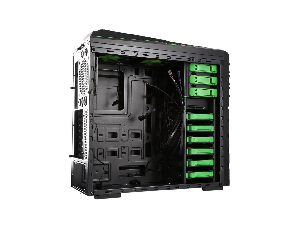 DIYPC Skyline-06-WG Black / Green Computer Case - Newegg.com