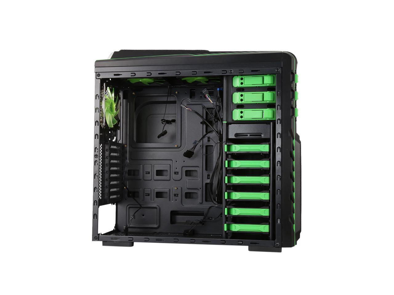 DIYPC Skyline-06-WG Black / Green Computer Case - Newegg.com