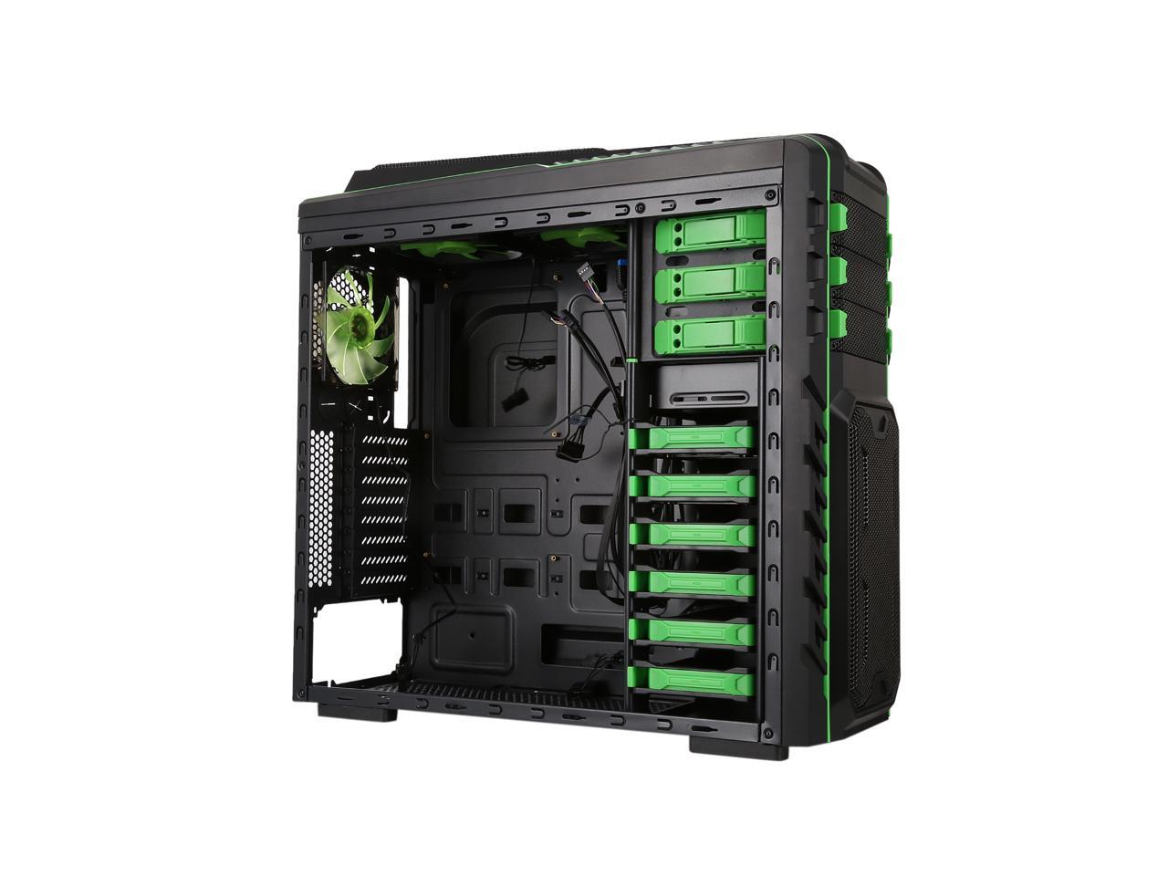 Open Box: DIYPC Skyline-06-WG Black / Green Computer Case - Newegg.com
