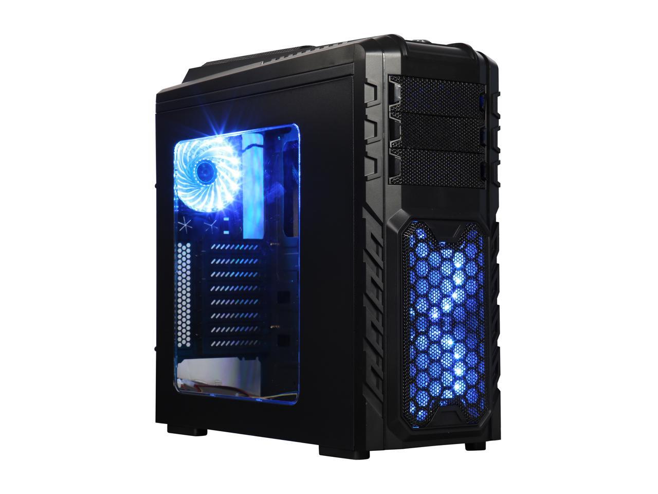 DIYPC Skyline-06-RGB Black Dual USB 3.0 ATX Full Tower Gaming Computer ...