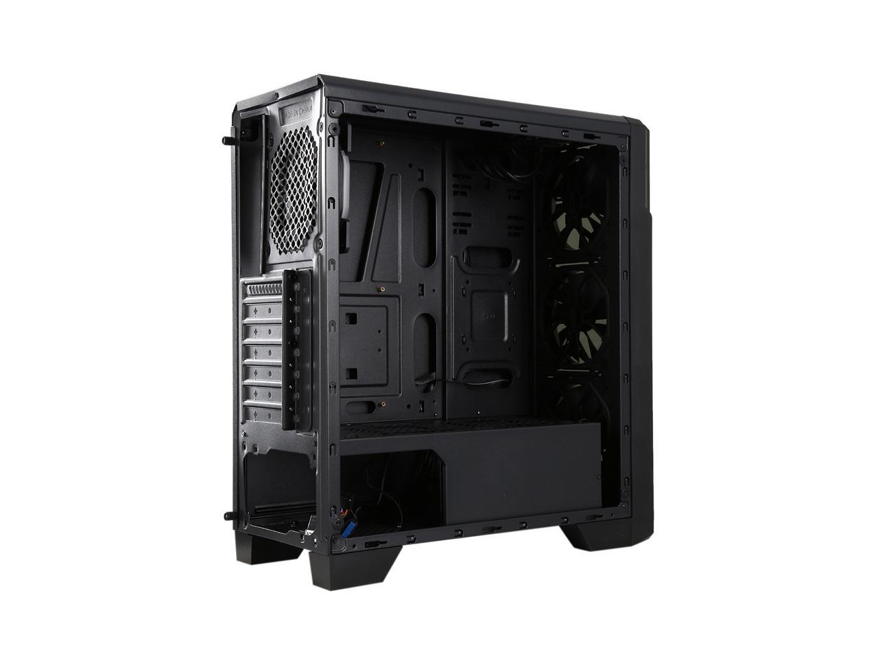 DIYPC Crystal-P3-RGB Black Dual USB3.0 Steel/ Tempered Glass ATX Mid ...