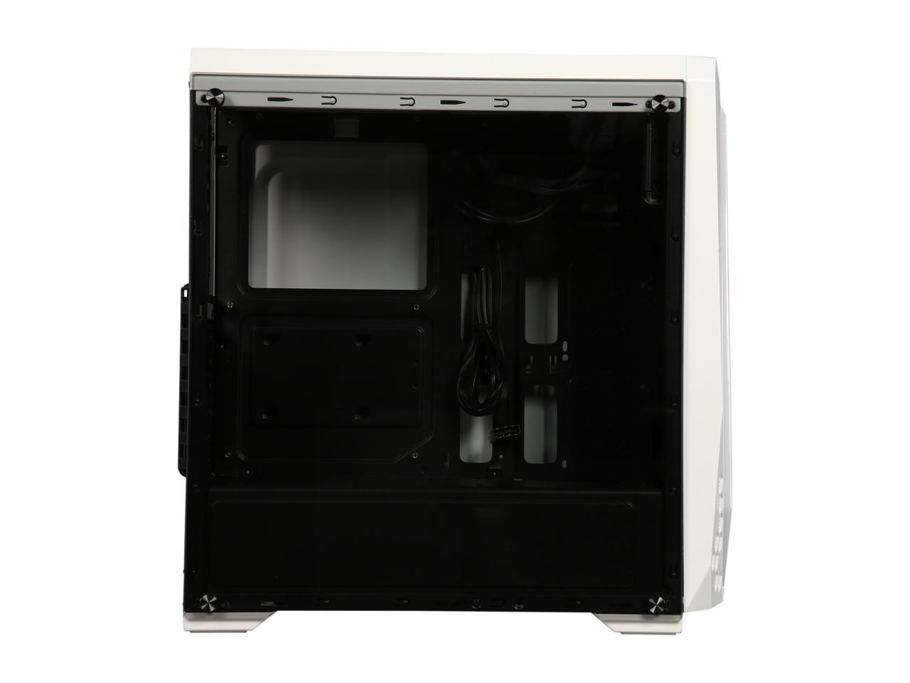 DIYPC S2-W-RGB White USB3.0 Steel/ Tempered Glass ATX Mid Tower Gaming ...