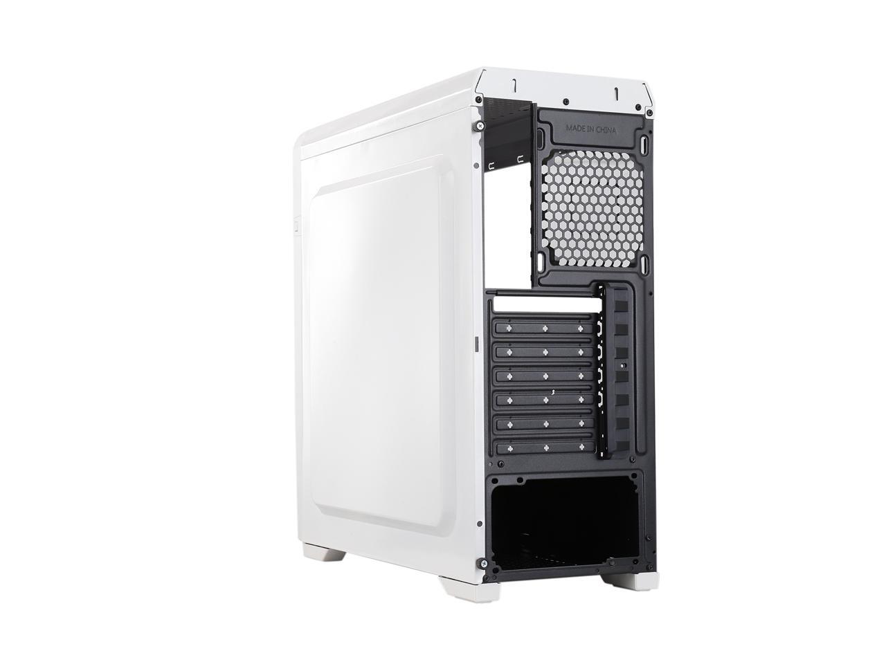 DIYPC S2-W-RGB White USB3.0 Steel/ Tempered Glass ATX Mid Tower Gaming ...