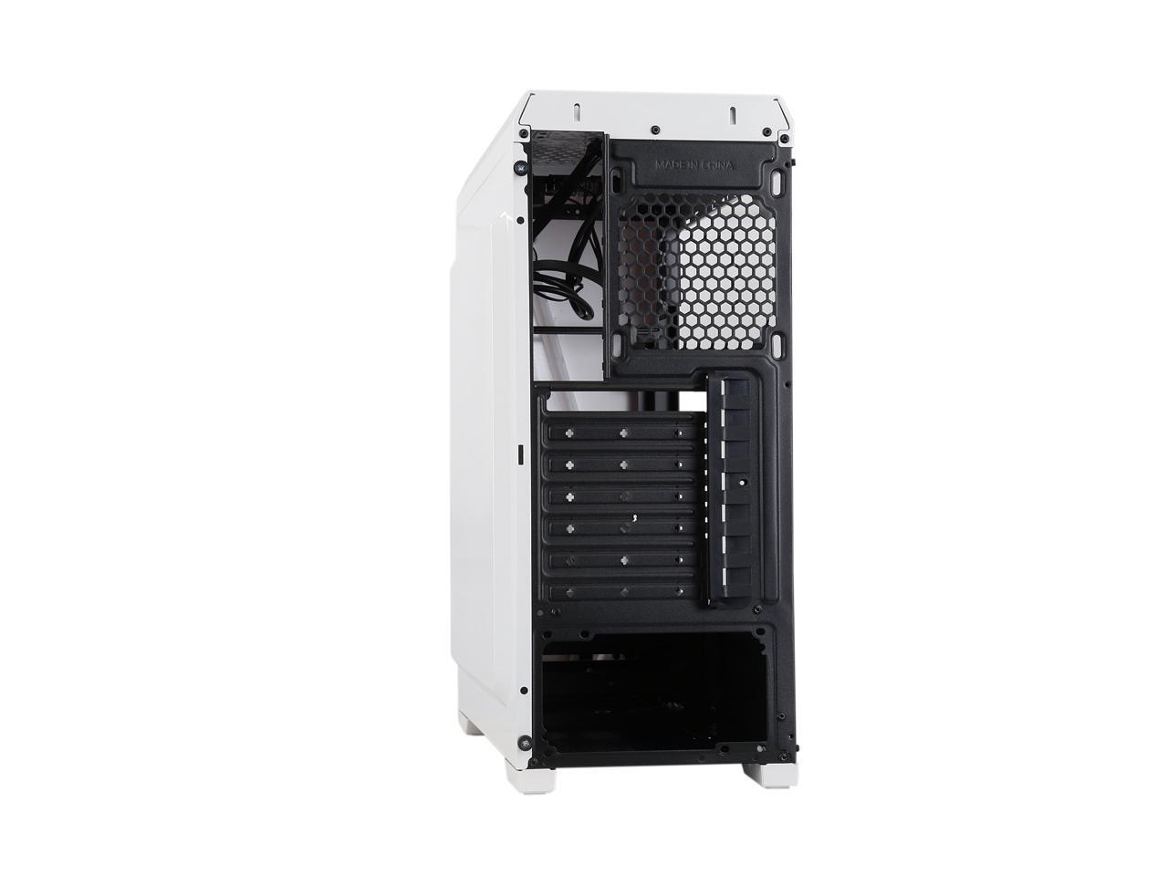 DIYPC S2-W-RGB White USB3.0 Steel/ Tempered Glass ATX Mid Tower Gaming ...