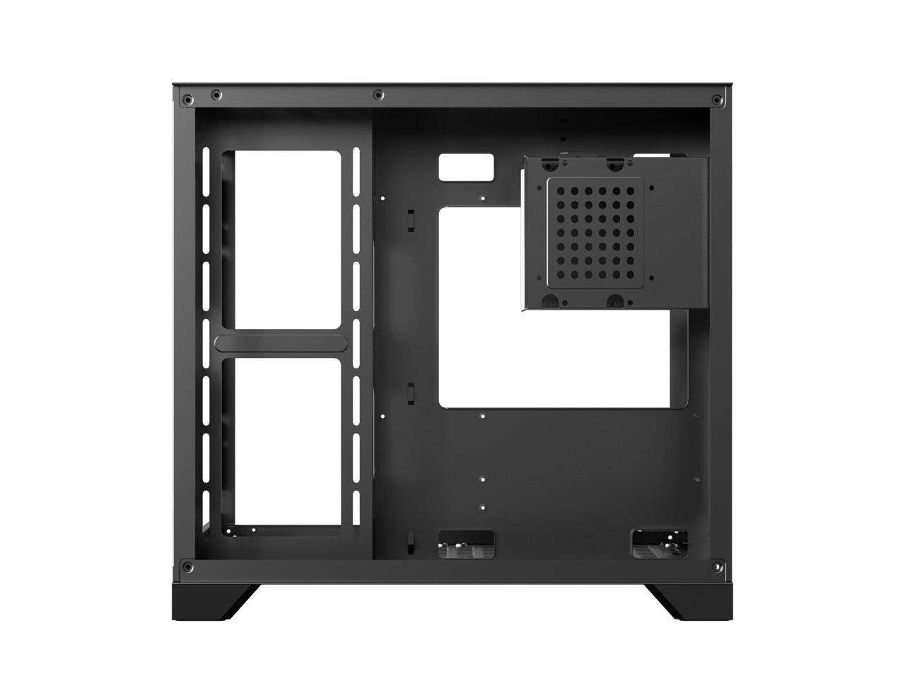 DIYPC ARGB-Q3-BK Black USB3.0 Tempered Glass Micro ATX Gaming Computer ...