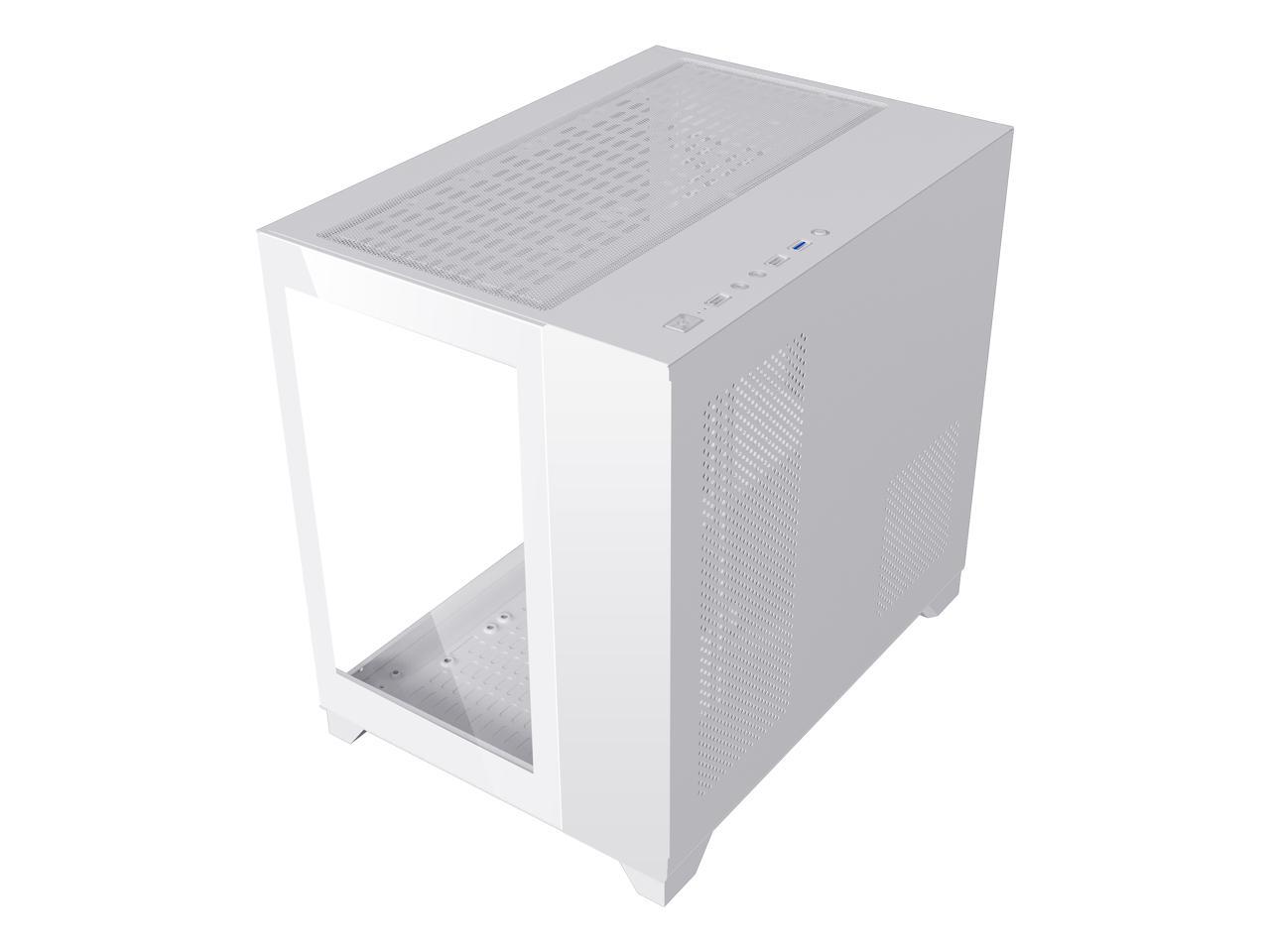 DIYPC ARGB-Q3-W White USB3.0 Tempered Glass Micro ATX Gaming Computer ...