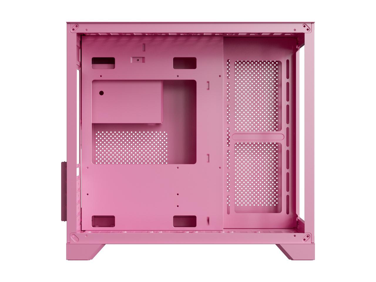 DIYPC ARGB-Q3-Pink Pink USB3.0 Tempered Glass Micro ATX Gaming Computer ...