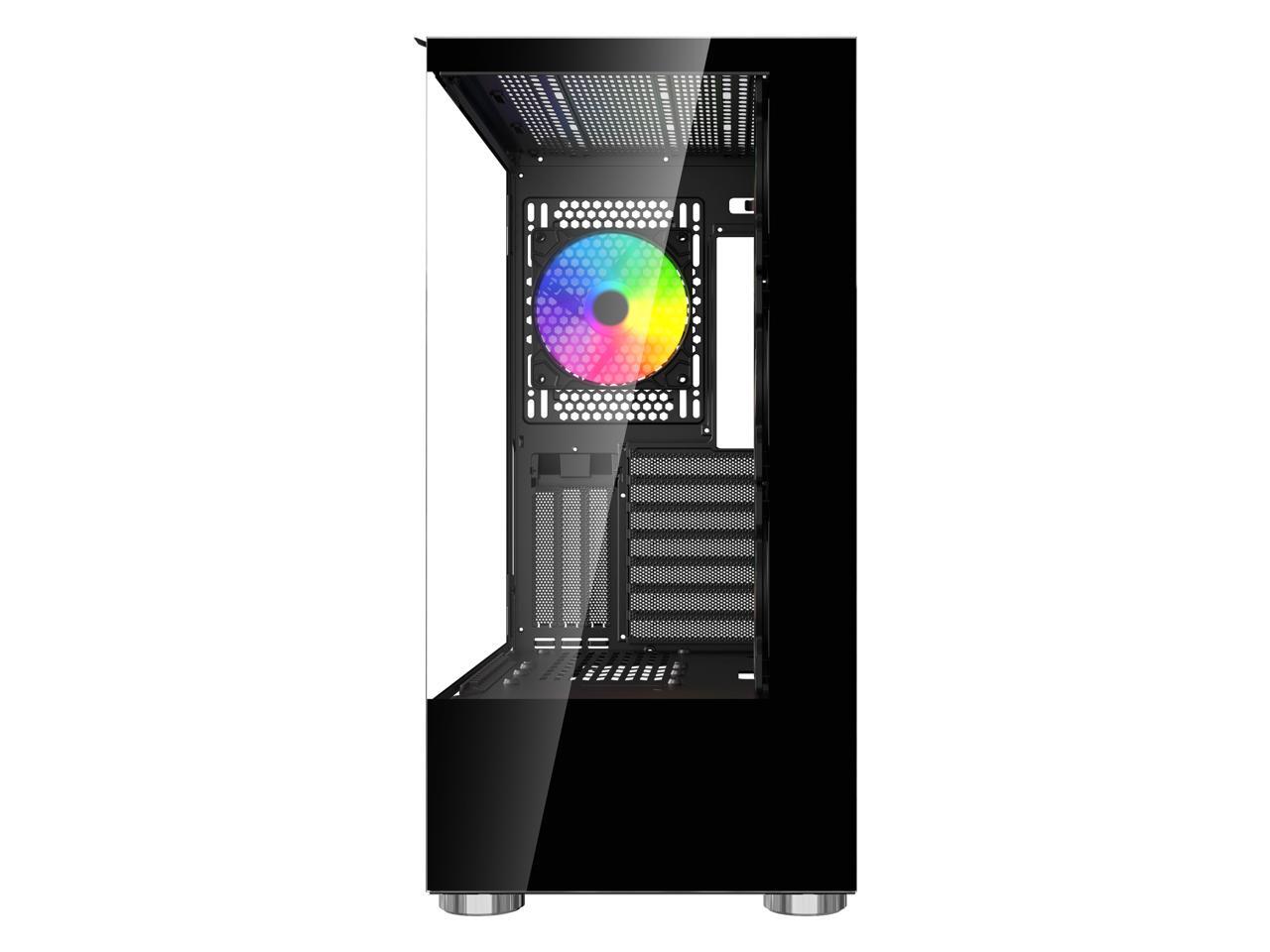 DIYPC ARGB-Q18-BK Black USB3.0 ATX Mid Tower Gaming Computer Case w ...