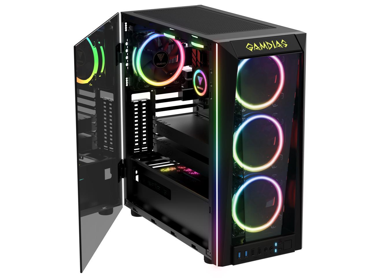 Gamdias TALOS M1B GD-TALOS M1B Black Computer Case Built-in Three 120mm ...