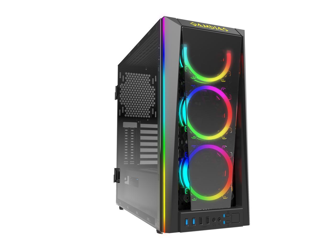 Gamdias TALOS M1B GD-TALOS M1B Black Computer Case Built-in Three 120mm ...