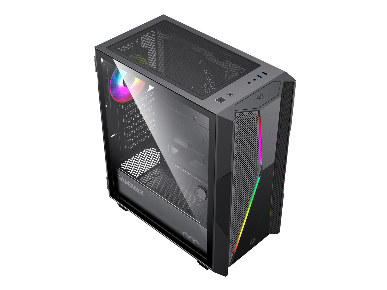 Gamemax Typhoon COC Black USB3.0 Tempered Glass ATX Mid Tower Gaming ...