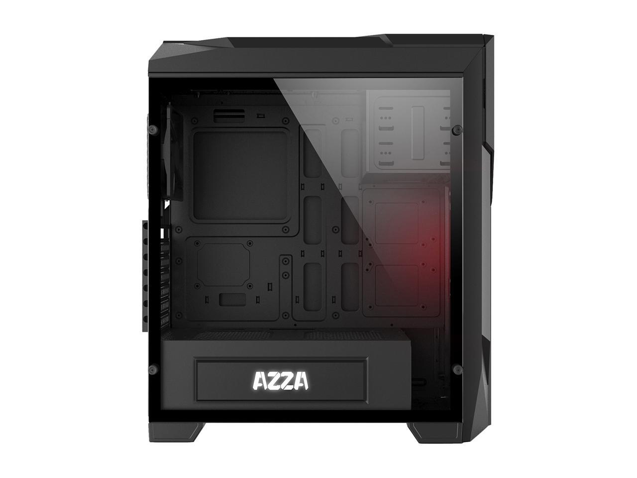 AZZA Photios 250 CSAZ-250 Black ATX Mid Tower Tempered Glass Side Panel ...