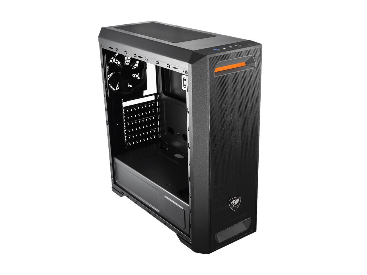 COUGAR MX350 Mesh Black Tempered Glass Gaming Case with Mesh Front ...