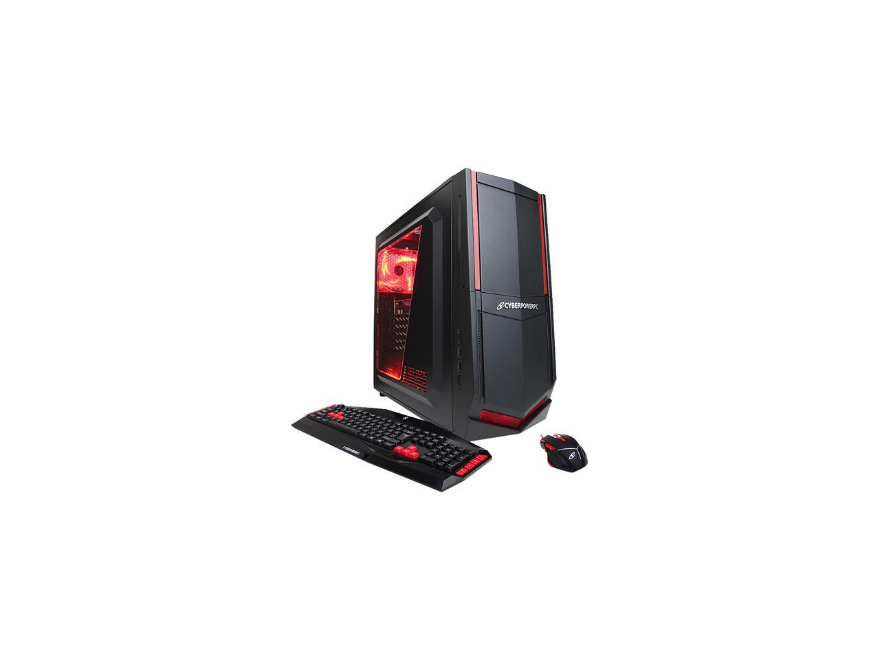 CyberPowerPC CS-425-118 Black / Red AZZA Draco Mid-Tower Gaming Case ...