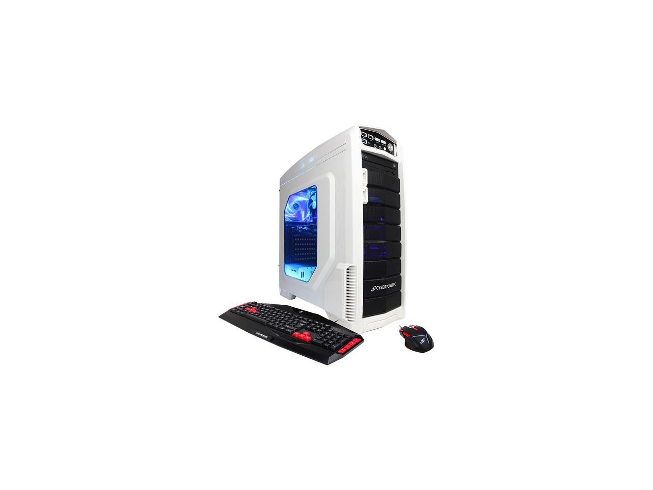 CyberPowerPC CS-446-104 White / Blue X-Titan Mid-Tower Gaming Case ...