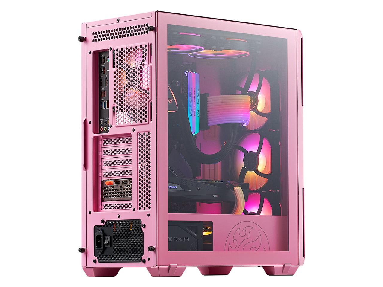 XPG Starker Air STARKERAIR-PKCUS Pink ATX Mid Tower Computer Case ...