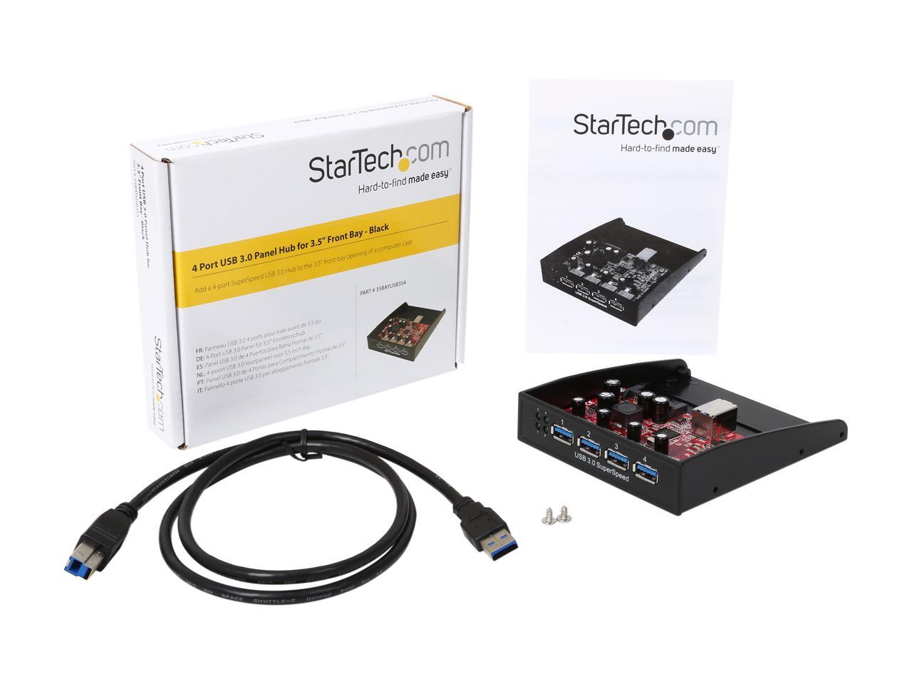 StarTech.com USB 3.0 Front Panel 4 Port Hub with 3.5/5.25-Inch Bay ... StarTech.com USB 3.0 Front Panel 4 Port Hub with 3.5/5.25-Inch Bay ...